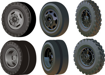 Truck wheels set Royalty Free Vector Image - VectorStock