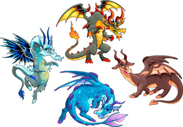 Dragons on four legs Royalty Free Vector Image