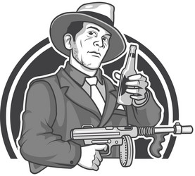 Urban Gangster with Gun Royalty Free Vector Image