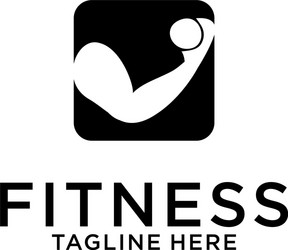Simple fitness logo design template Royalty Free Vector