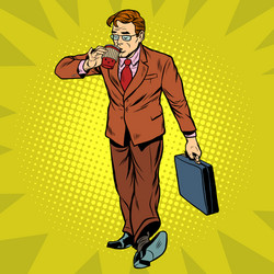 Retro man drinking coffee Royalty Free Vector Image