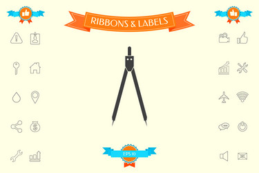 Drawing compass symbol Royalty Free Vector Image