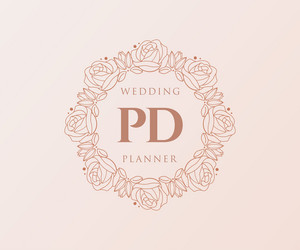 Pd initials letter wedding monogram logos Vector Image