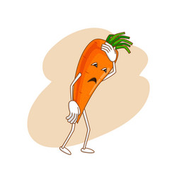 Sad emotional vegetable in cartoon style Vector Image