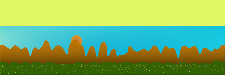 Cyan sky and mountains landscape Royalty Free Vector Image