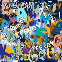 Graffiti style bright colorful paint letters Vector Image