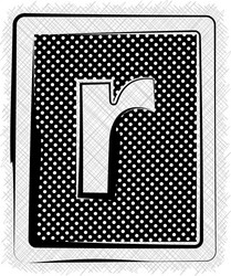 Grunge colorful font letter r Royalty Free Vector Image