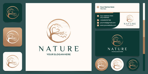 Cool tree logo with modern style concept Vector Image