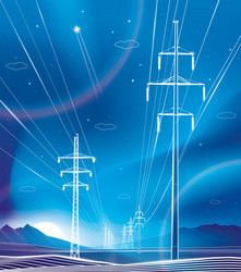 High voltage transmission system electricity Vector Image