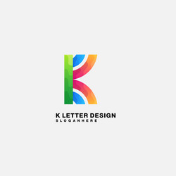 Initial k design logo icon colorful Royalty Free Vector