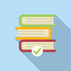 Approved book stack icon outline online Royalty Free Vector