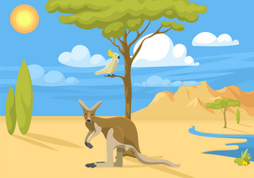 Australia wild background landscape animals Vector Image