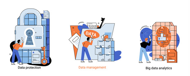 Big data analytics platform data management Vector Image
