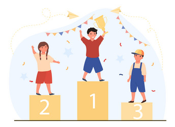 Cartoon winners podium Royalty Free Vector Image