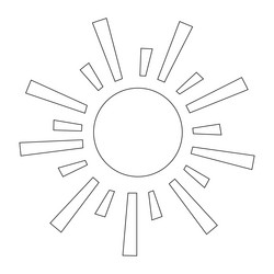 Doodle cartoon sun line art Royalty Free Vector Image