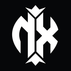 Nx logo monogram hexagon slice design template Vector Image