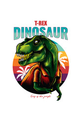 T-rex standing on grass Royalty Free Vector Image