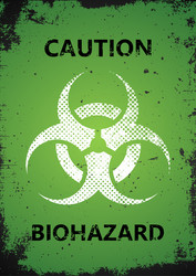 Distressed biohazard symbol on scratched wall Vector Image