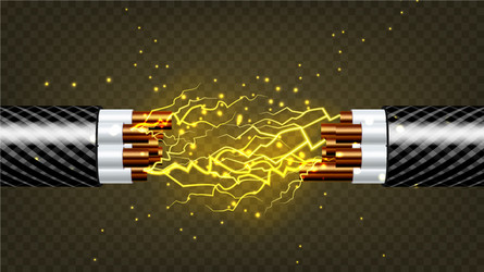 Break electric cable Royalty Free Vector Image