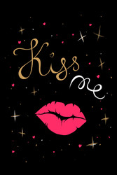 Kiss me card Royalty Free Vector Image - VectorStock