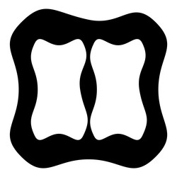 Square3 flat icon set isolated on white background