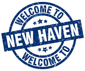 Welcome to new haven blue round vintage stamp Vector Image