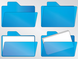 Blue file folder with documents Royalty Free Vector Image