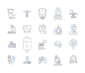 Health services outline icons collection Vector Image