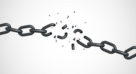 Metal broken chain Royalty Free Vector Image - VectorStock