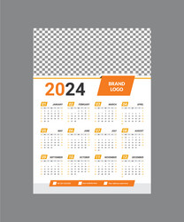 Calendar 2024 2030 set design template Royalty Free Vector