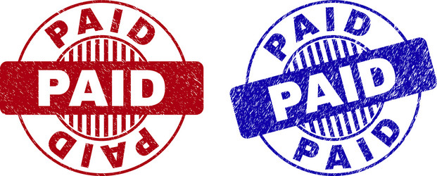 Grunge paid invoice scratched rectangle watermarks