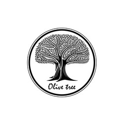 Olive tree symbol for oil tree leaves Royalty Free Vector