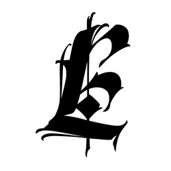Letter l in the gothic style alphabet Royalty Free Vector