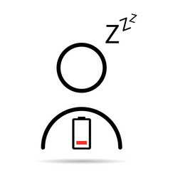 Tired man icon with shadow sleep emotion Vector Image