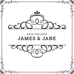 Wedding card frame border Royalty Free Vector Image