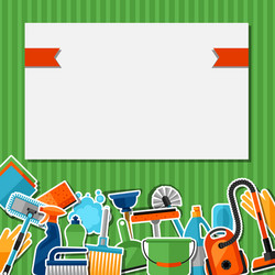 Housekeeping background with cleaning sticker Vector Image