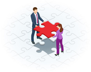 Teamwork isometric concept Royalty Free Vector Image
