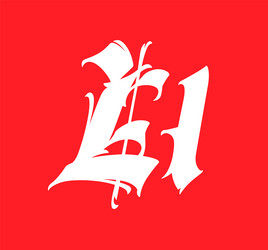 Letter l in the gothic style alphabet Royalty Free Vector