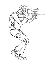 Skeet shooting isolated coloring page for kids Vector Image