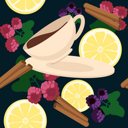 Tea seamless pattern Royalty Free Vector Image