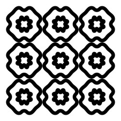 Wavy square circular flat icon isolated on white Vector Image