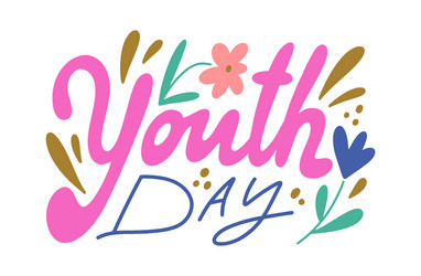 Youth lettering text hippy doodle typography Vector Image