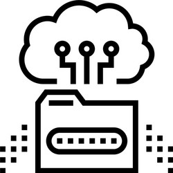 Cloud storage service icon linear isolated Vector Image