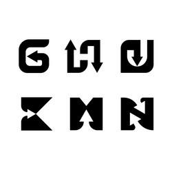 Collection of letter with arrow concept Royalty Free Vector