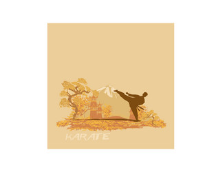 Creative abstract karate fighter Royalty Free Vector Image