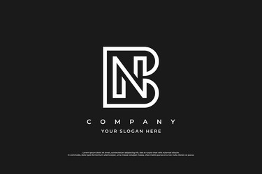 Initial letter nb monogram logo design Royalty Free Vector