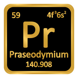 Periodic table element praseodymium icon Vector Image