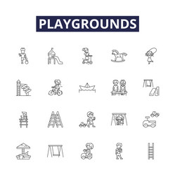 Playground line icons editable stroke kids symbols