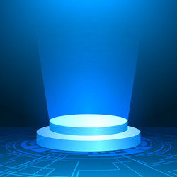 Podium blue light minimal background geometric Vector Image