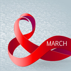 Ribbon march 8 greeting card Royalty Free Vector Image